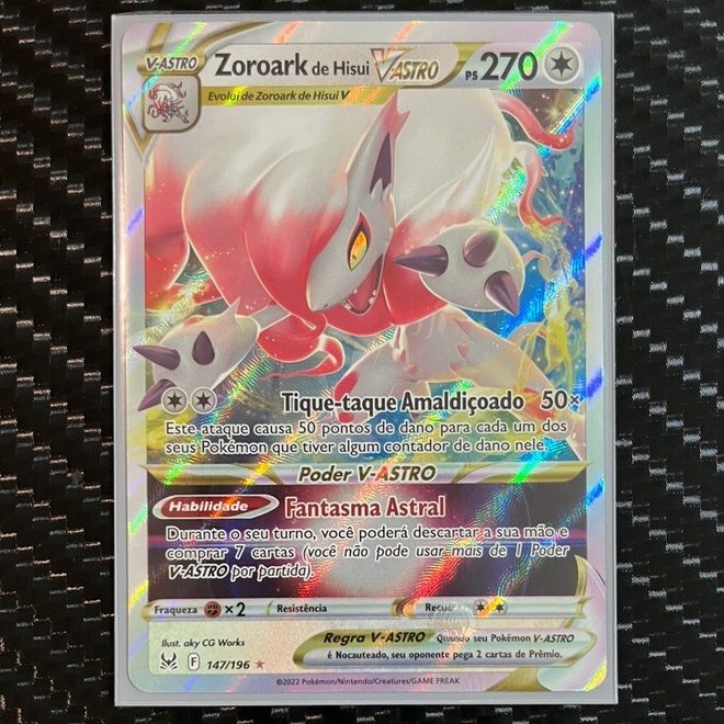 Carta Pokemon Zoroark de Hisui-V-ASTRO (147/196) EE11 | Shopee Brasil