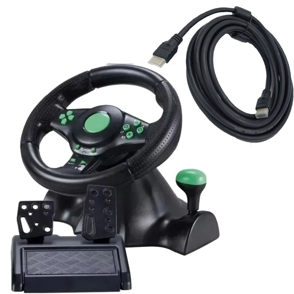Volante Gamer Joystick 4x1 Xbox360 Ps3 Ps2 Pc Pedal Cambio + Cabo Hdmi ...