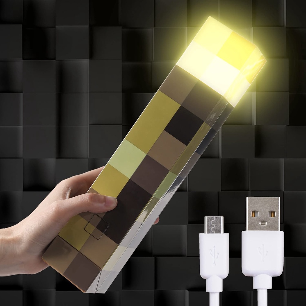 Luz De Tocha Minecraft Para Montagem A Parede Ou Manuais USB ...