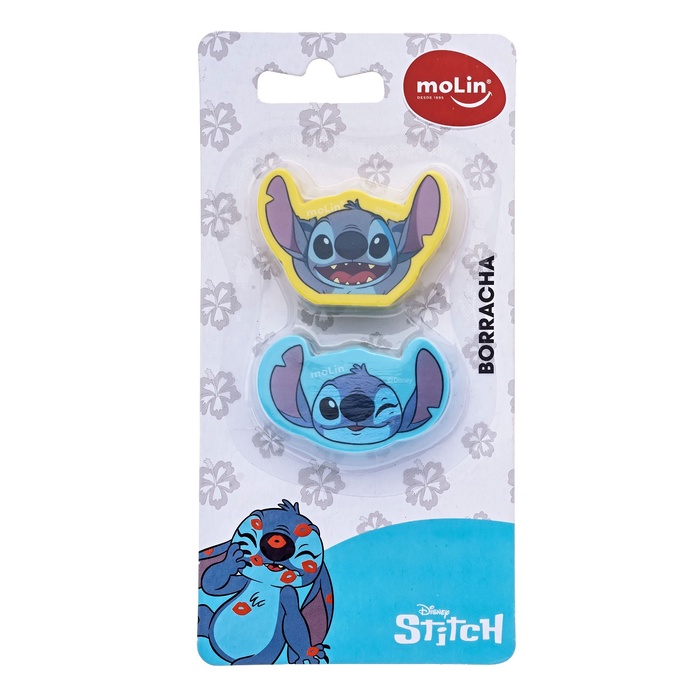 Borracha Escolar Stitch Blister C/2 Unid - Molin | Shopee Brasil