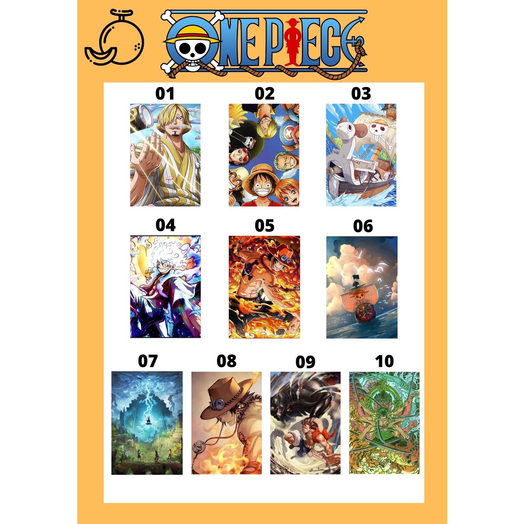 ONE PIECE - Placa quadro decorativo 16cm x 11cm mdf - anime - geek ...