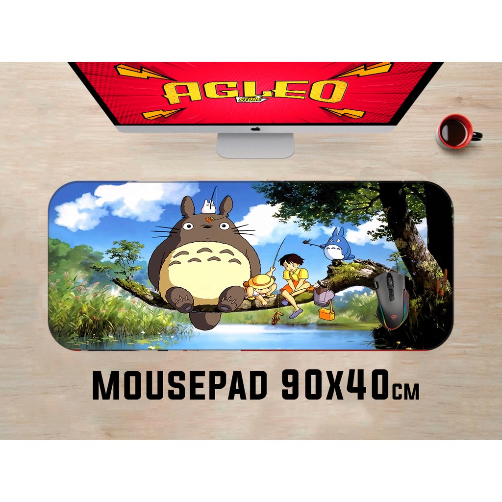 Mouse Pad Gamer Totoro Meu amigo totoro Extra Grande 90x40cm Borda ...