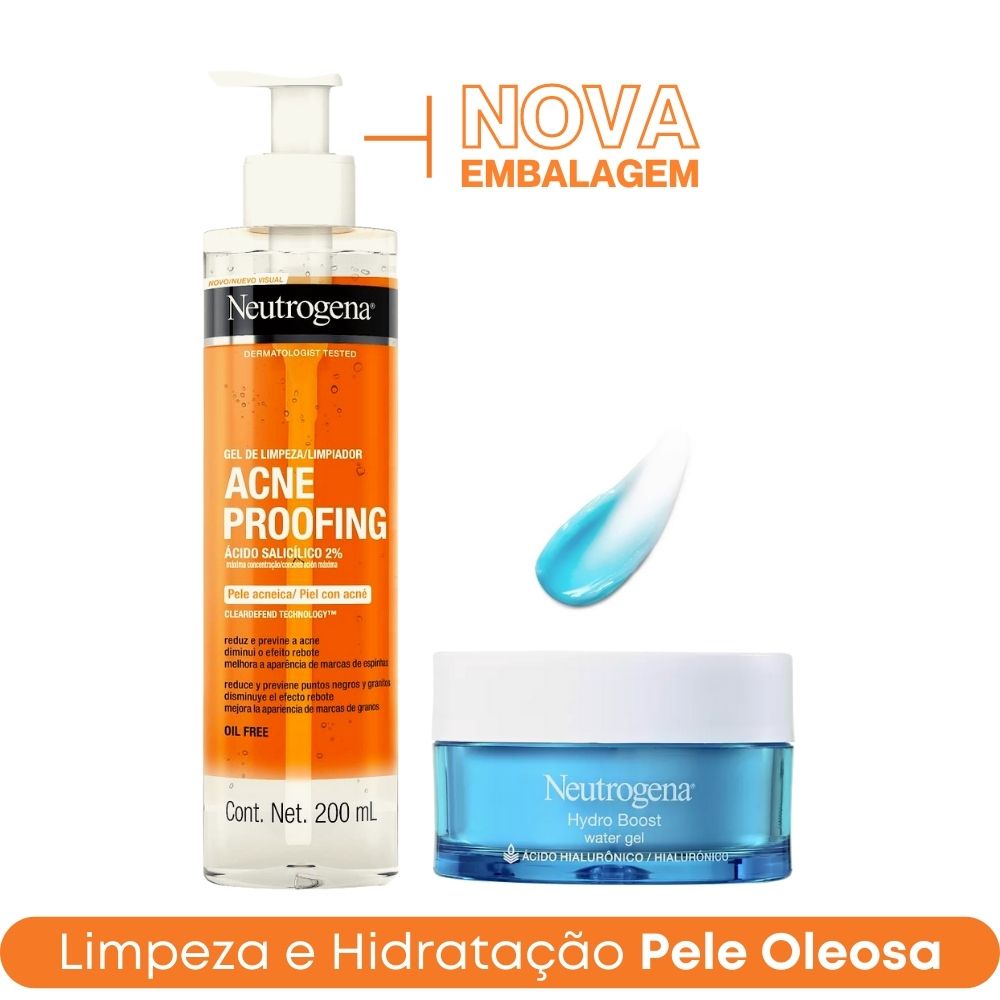 KIT Skin Care NEUTROGENA Facial Gel de Limpeza ACNE PROOFING 200ML ...