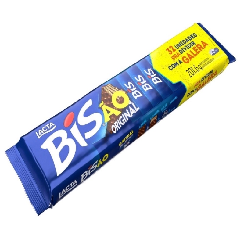 Wafer Bis Bisão Chocolate branco e preto original Lacta 32 unidades ...