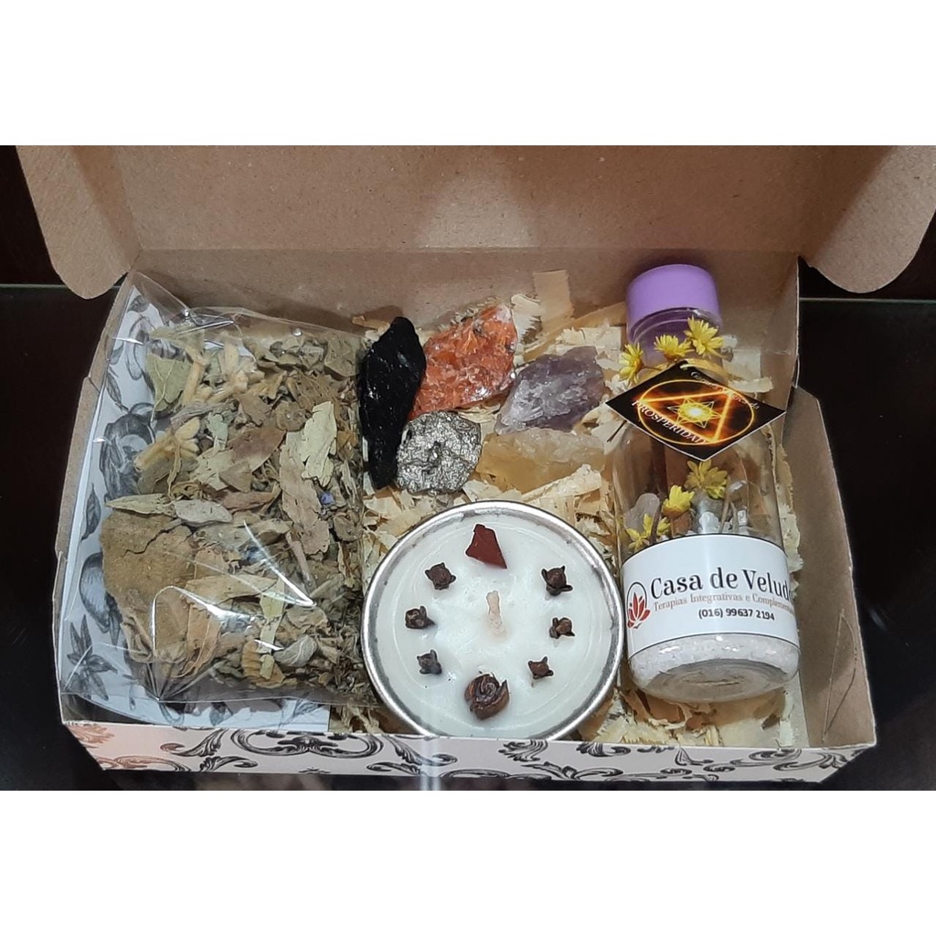 Presente Místico - Kit Mágico da Prosperidade - Garrafinha Amuleto ...