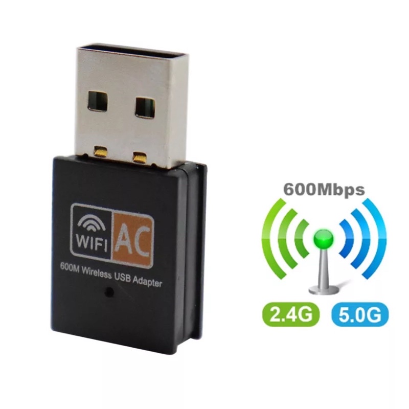 Adaptador Wi-Fi USB Dual Band 2.4GHz e 5GHz 600 Mbps Wireless Ac 5G WiFi PC Notebook - ENVIO ...