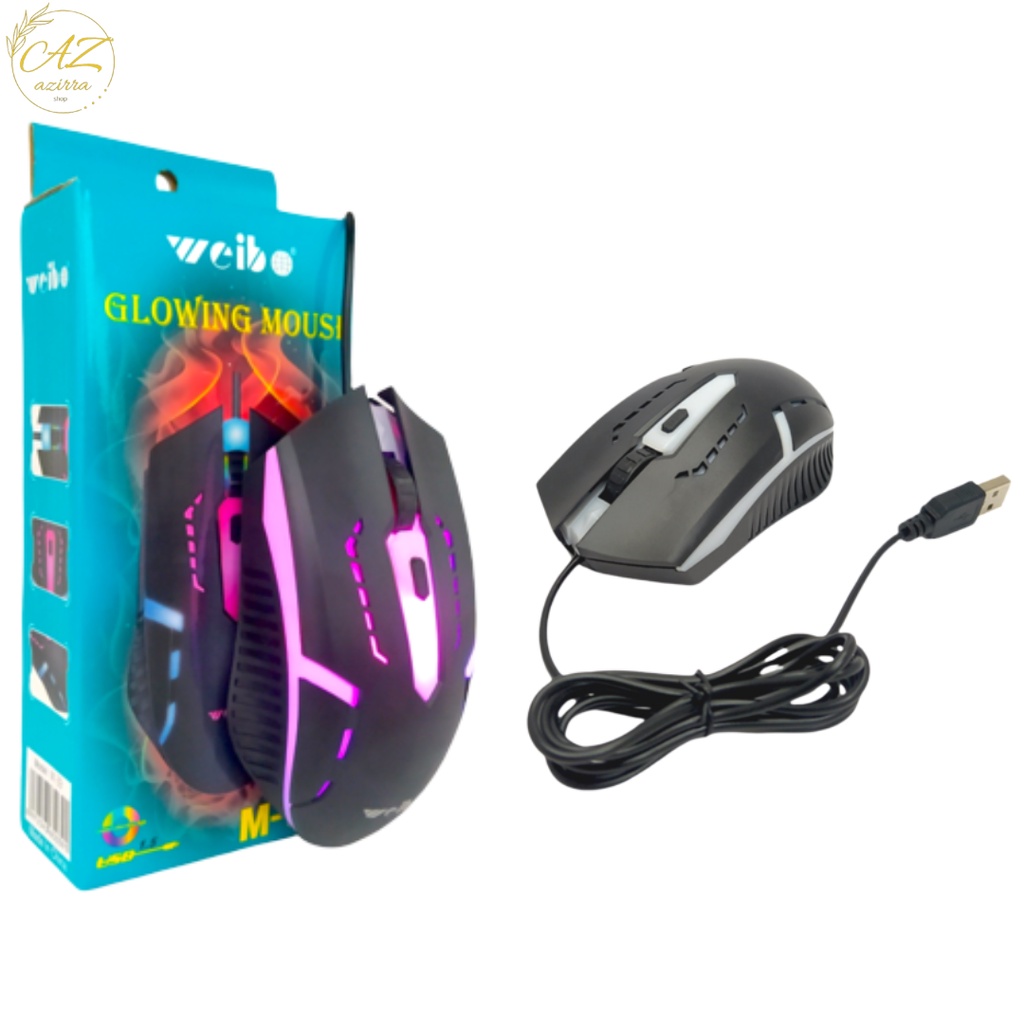 Mouse Gamer 3200 Dpi RGB LED Weibo M39 Original | Shopee Brasil