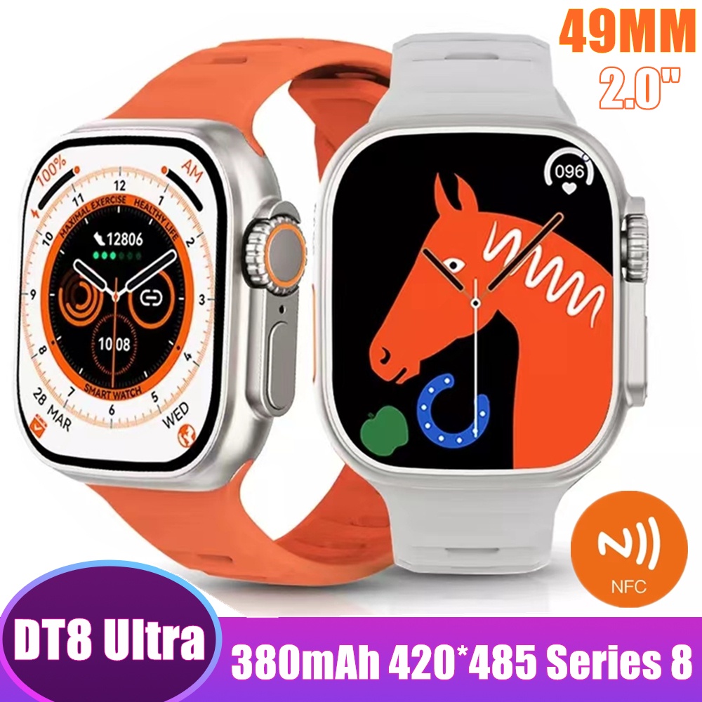 DT8 Ultra Smartwatch 2.0 " Screen Multitasking Bar NFC Temperatura ...