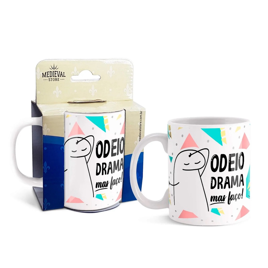 Caneca de Porcelana Meme Flork Drama 300 ml | Shopee Brasil