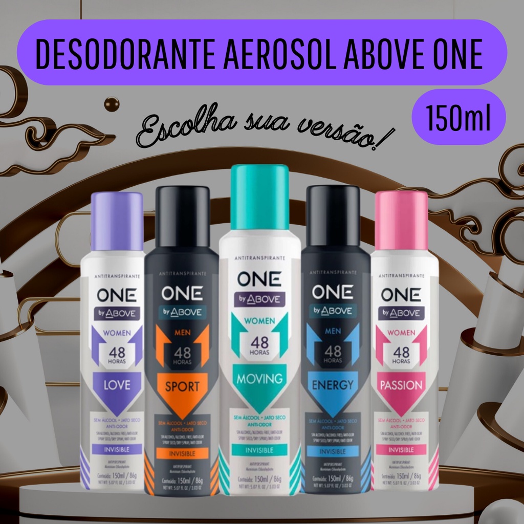 Desodorante Antitranspirante Aerosol ABOVE ONE 150ml | Shopee Brasil