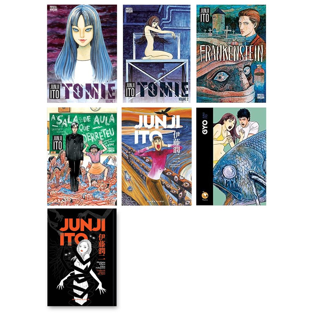 Obras de Junji Ito - Tomie 1/Tomie 2/Fragmentos do Terror/Gyo/Frankenstein/ Contos De Horror Da ...