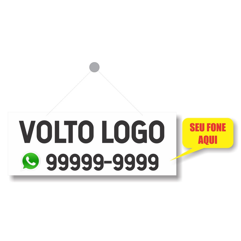 Placa Volto logo com cordao e ventosa | Shopee Brasil