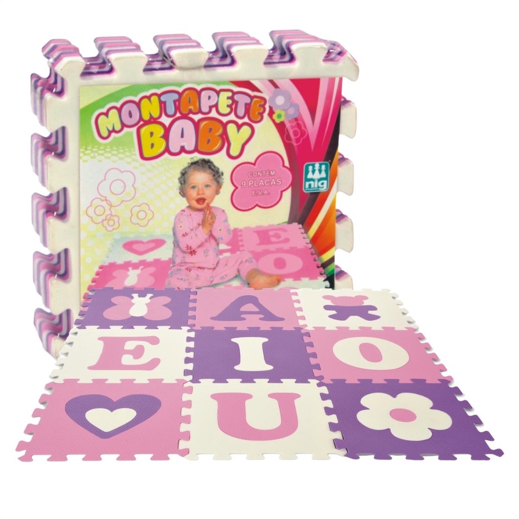 eva tapete infantil vogais figuras com 9 placas nig | Shopee Brasil