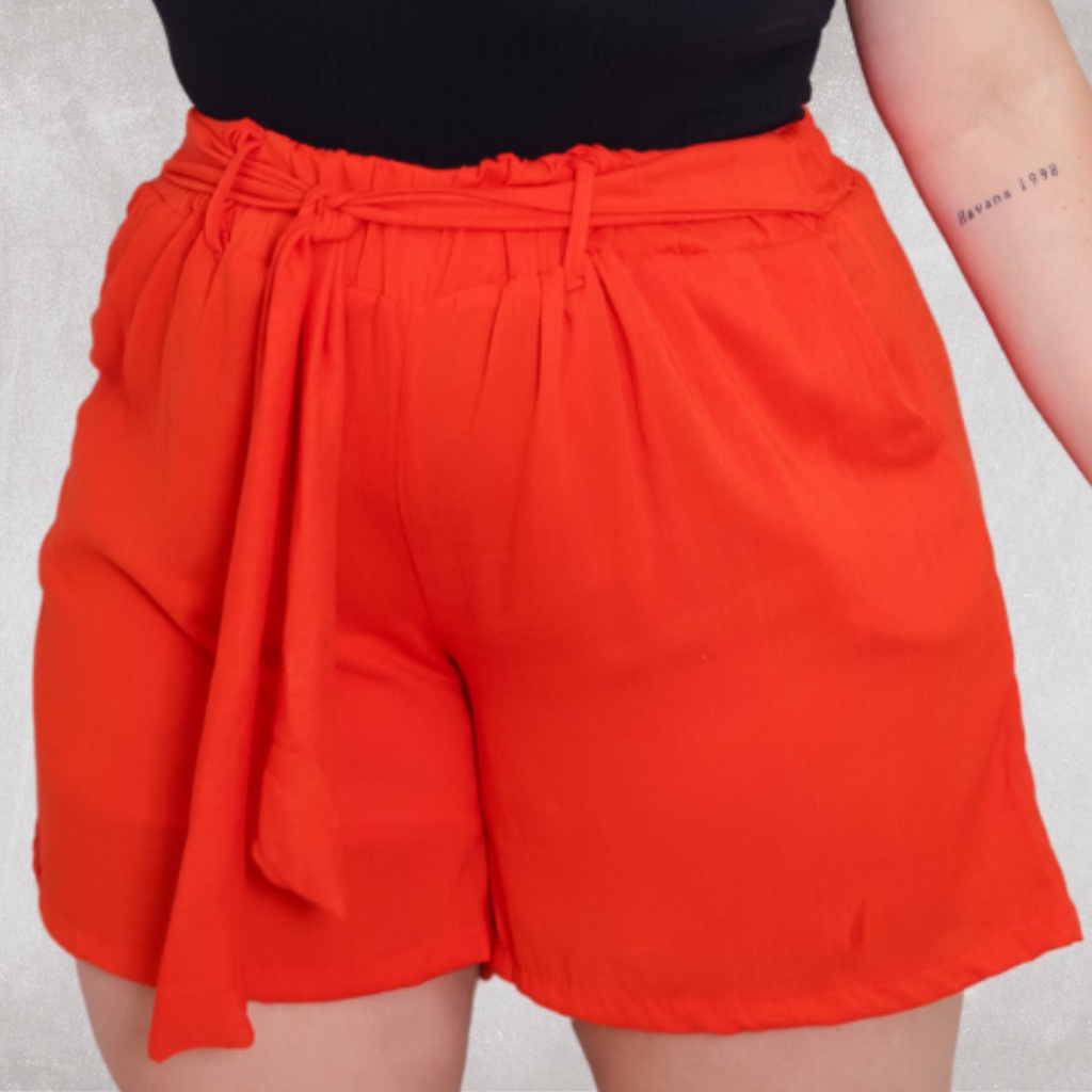 Shorts Color Block em Viscolinho Plus Size | Shopee Brasil