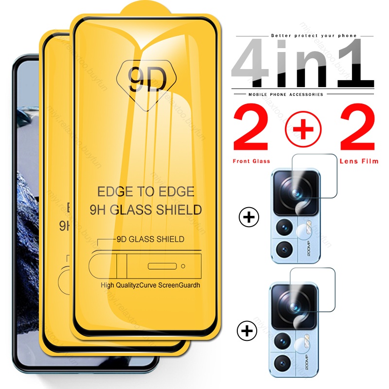 9D Vidro Temperado Cola Completa Para Xiaomi Mi 12T Pro 5G Da Câmera 11T 10T Protetores De Tela ...
