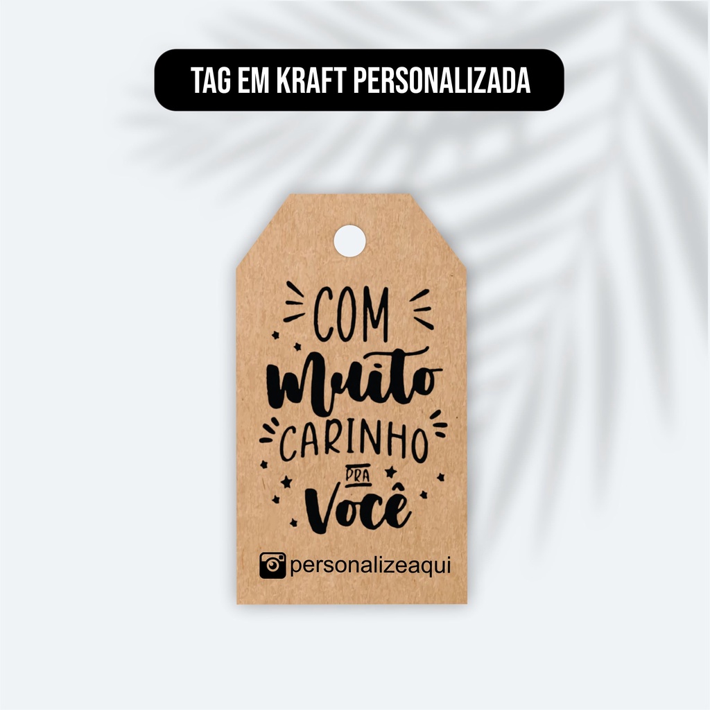Tag etiqueta kraft personalizada 150 unidades - Escorrega o Preço