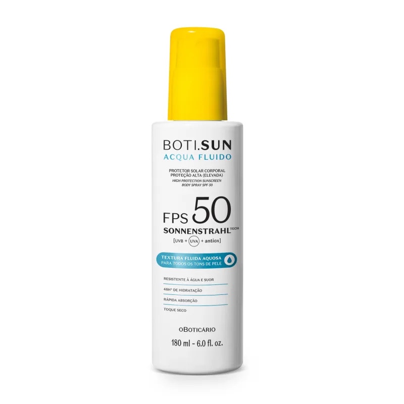 Spray Protetor Solar Corporal FPS 50 BOTI.SUN Acqua Fluido 180ml ...