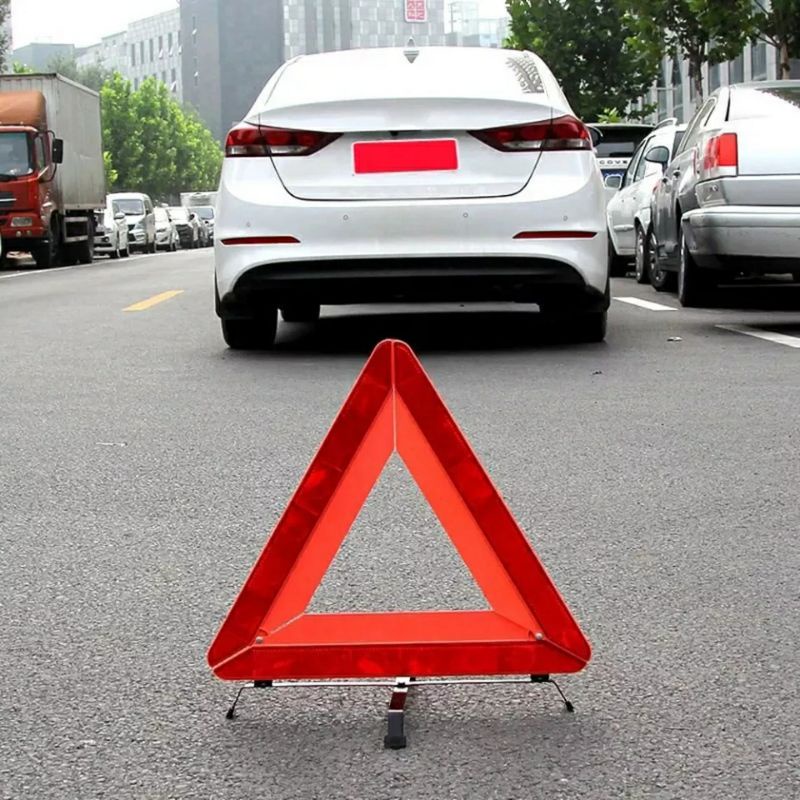 Triangulo Para Carro Sinalização De Segurança Base de Metal Sinalizador ...