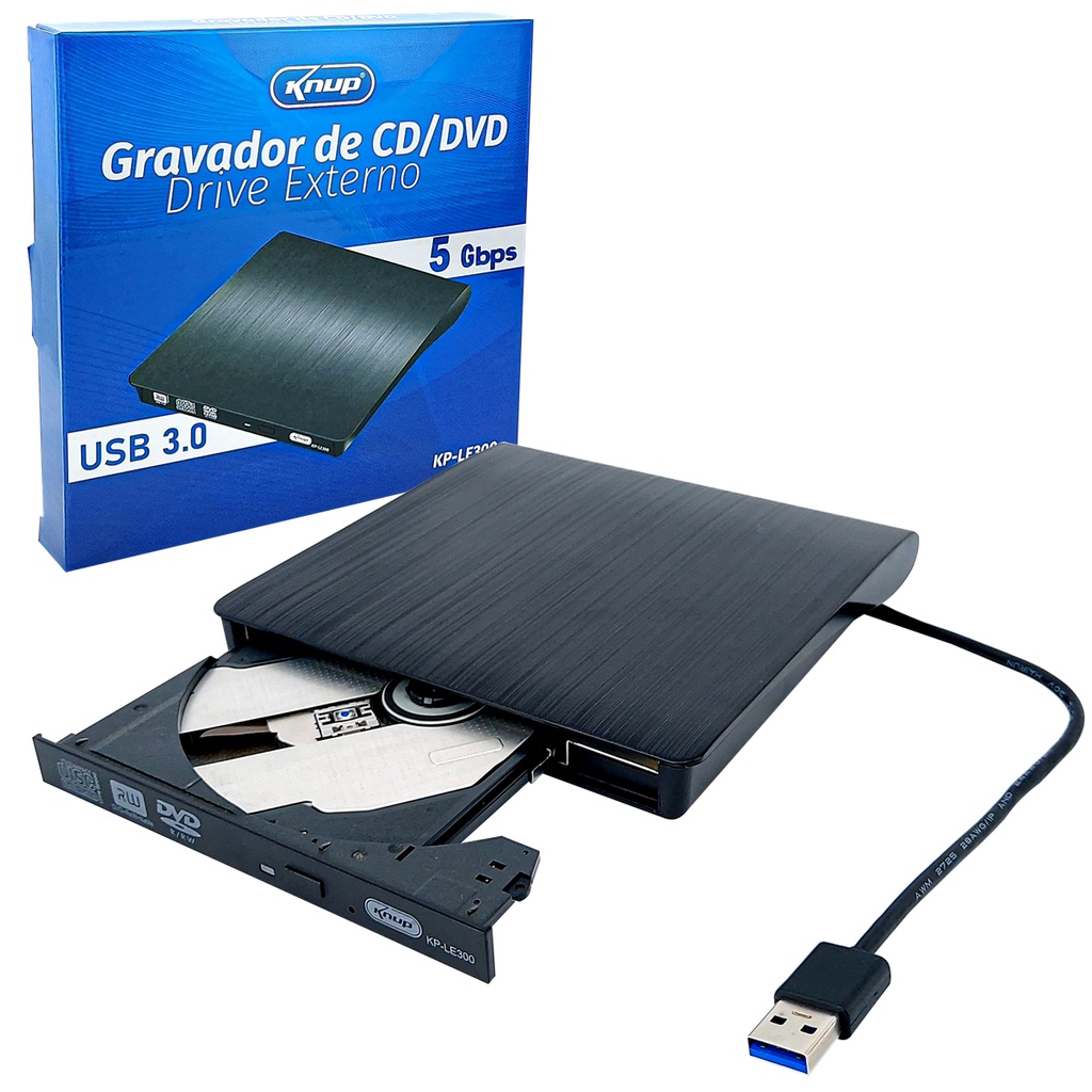 Leitor e Gravador de CD e DVD Externo USB 3.0 Drive Portátil PC Desktop ...
