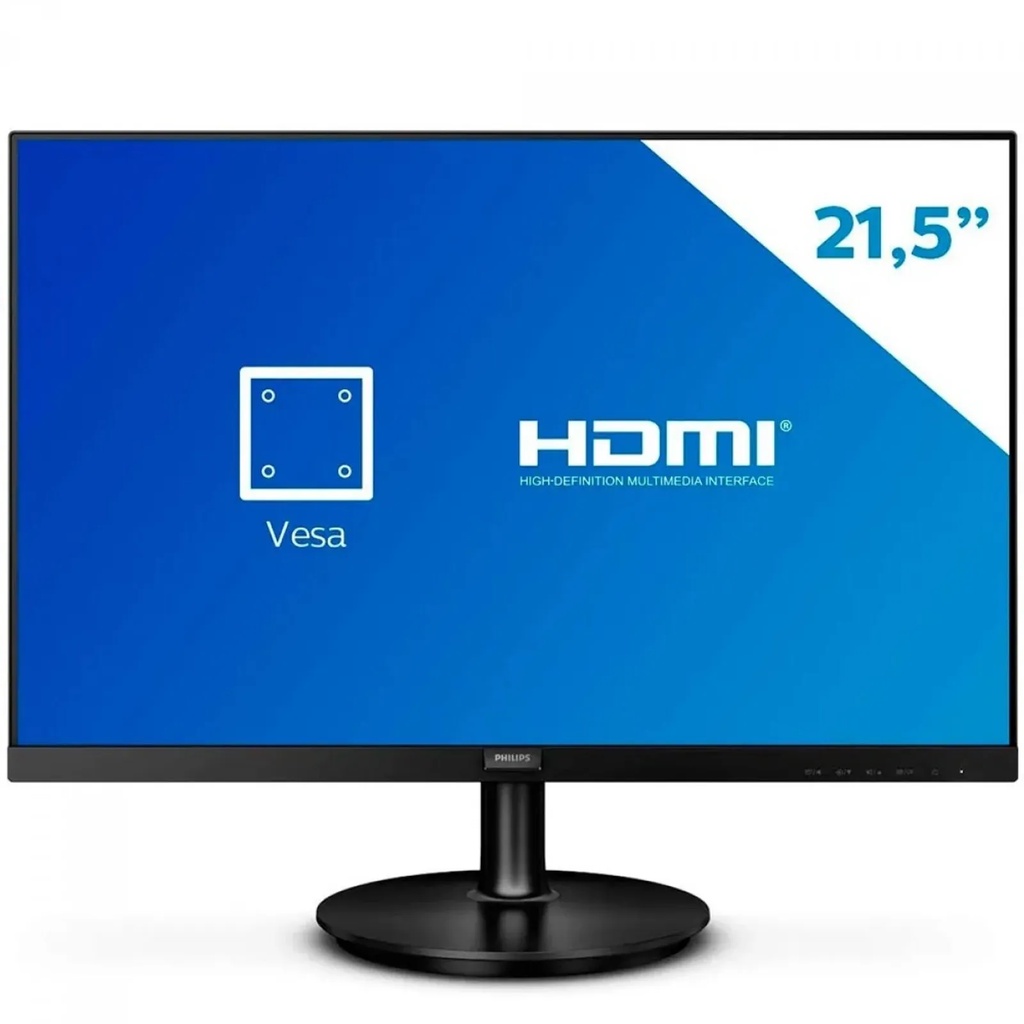 Monitor Philips 21.5 Pol LED Full HD 75Hz VGA/HDMI 221V8 | Shopee Brasil