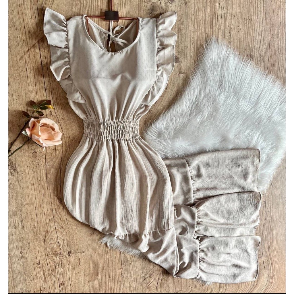 VESTIDO LONGO BEATRIZ NUDE | Shopee Brasil