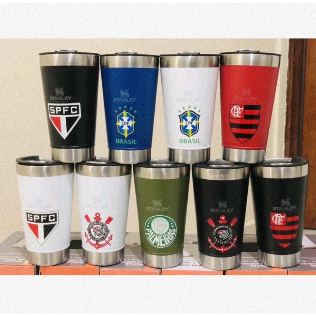 Copo Térmico Stanley (Personalizado time) ,473ml com Tampa e abridor ...