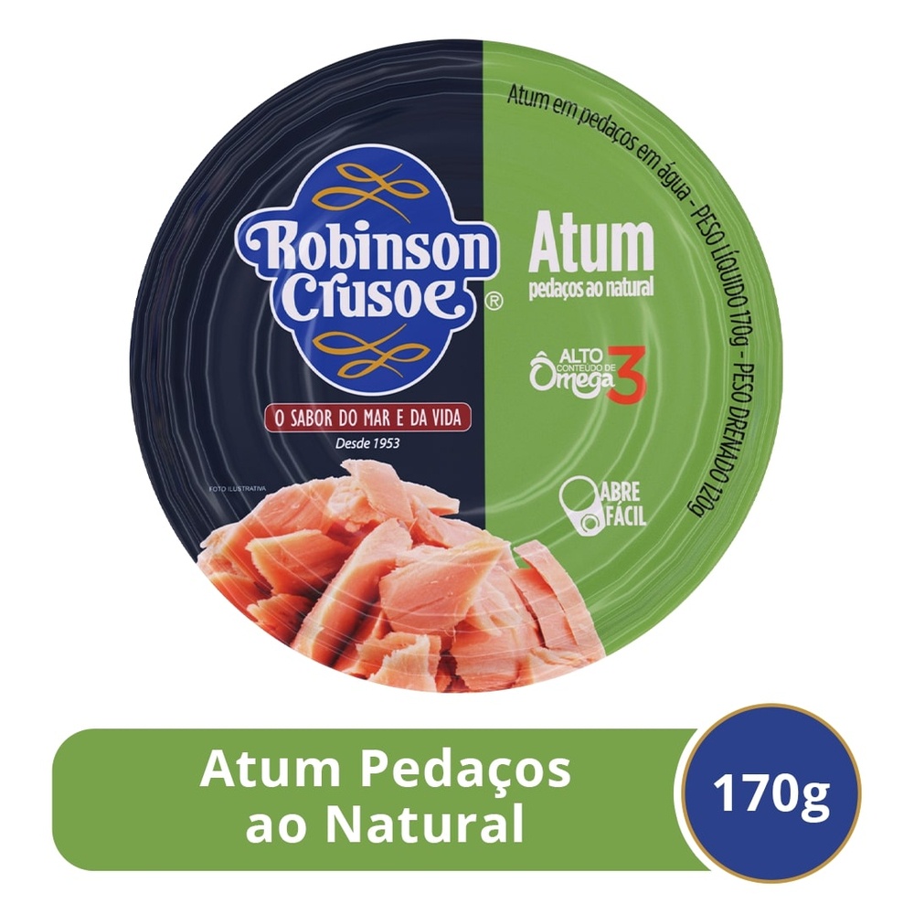 ATUM PEDACOS AO NATURAL ROBINSON CRUSOE 170G | Shopee Brasil