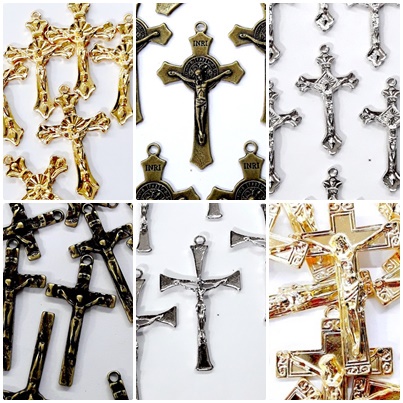 Pingente de Metal Cruz e Crucifixo p/ Terço c/ 1 un | Shopee Brasil