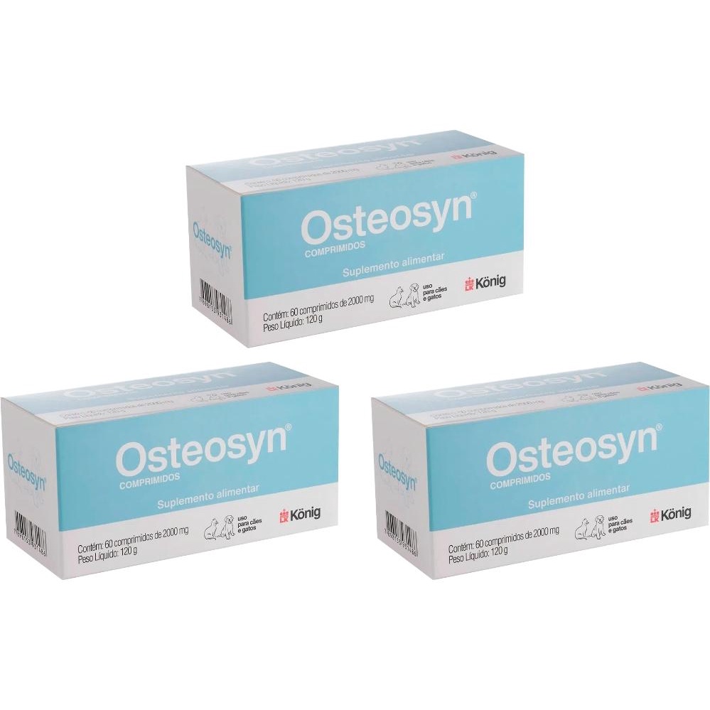 Osteosyn 2000mg 60 Comprimidos - Konig - 3 Unidades | Shopee Brasil