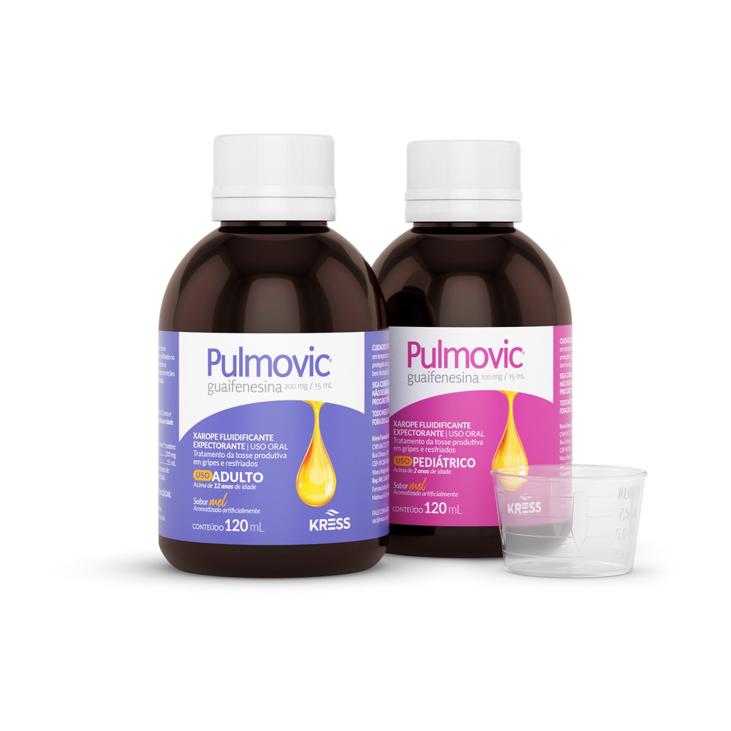 Pulmovic Kress Xarope Expectorante e Fluidificante Adulto Sabor Mel ...