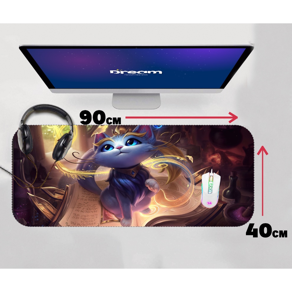 Mouse Pad Gamer Yuumi League of Legends LOL Extra Grande 90x40 ...