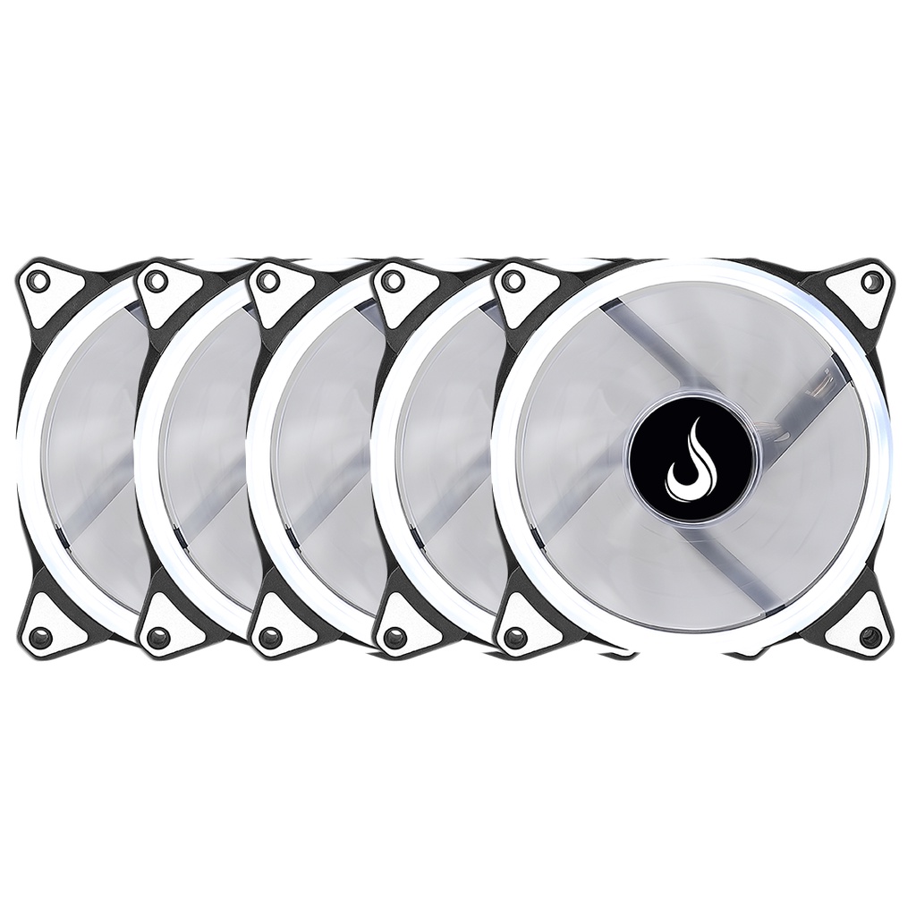 KIT 5 Fans Branco para Gabinete Rise Mode - Escorrega o Preço