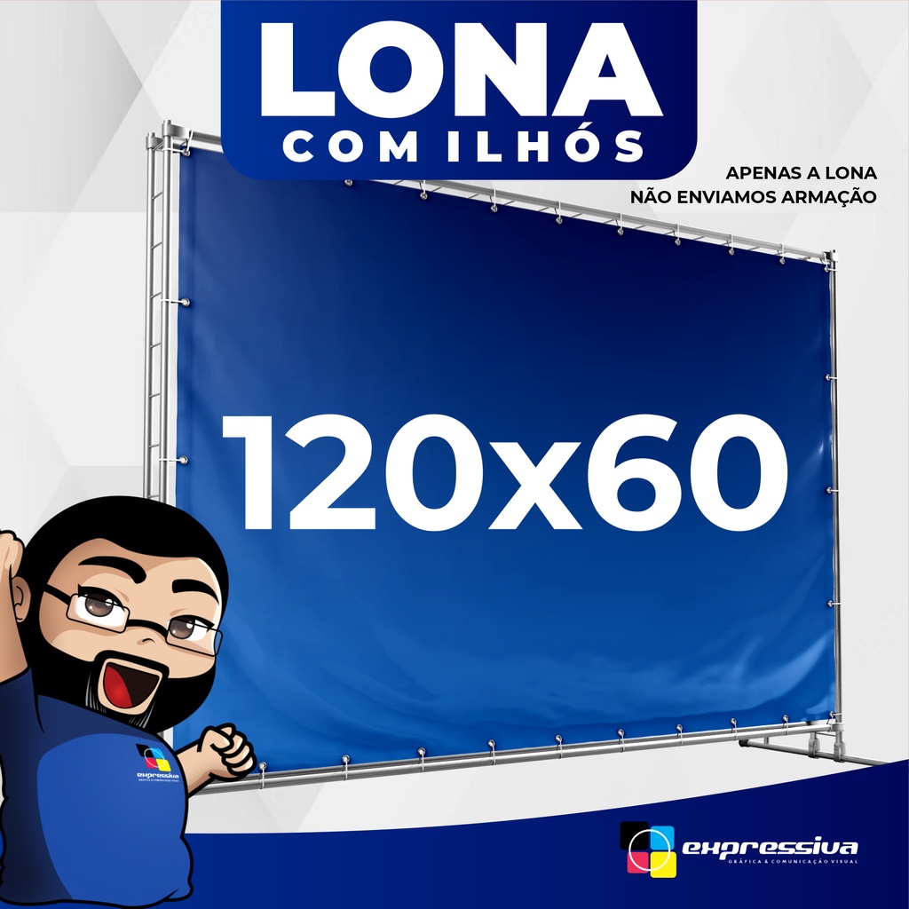 Banner Faixa Lona 120 X 60 Cm 280gr - Personalizado Acabamento Com ...
