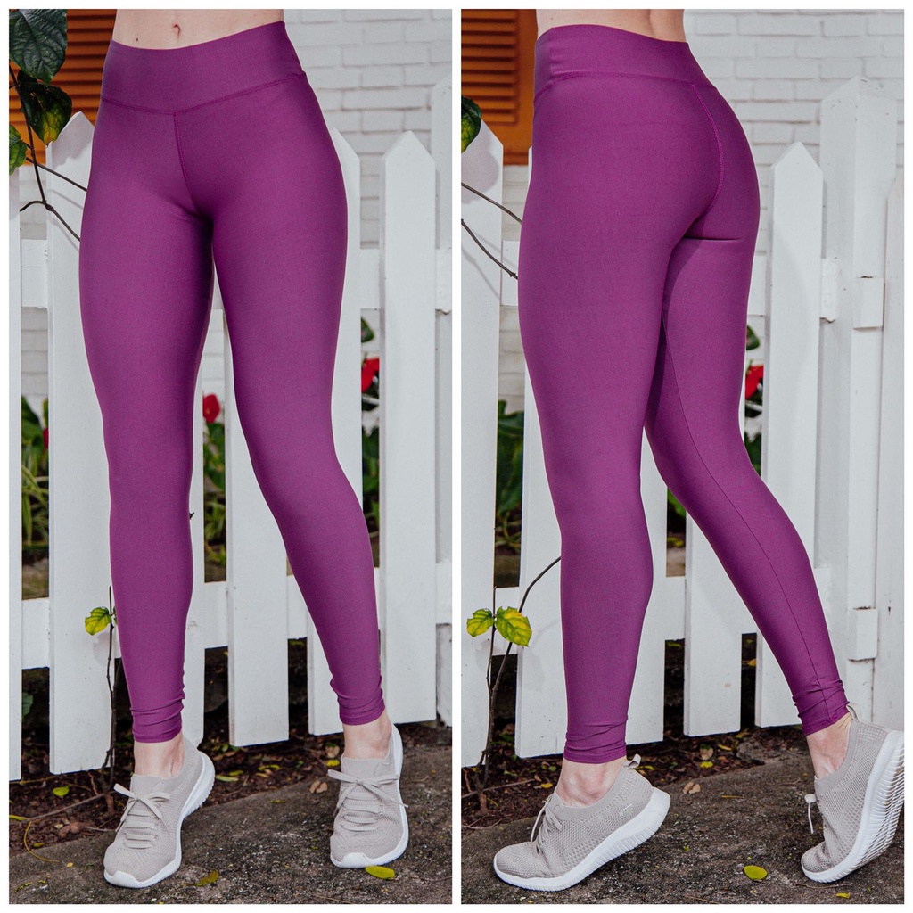 Calça Legging Lisa Colorida Suplex Fitnes Grossa Feminina Modeladora