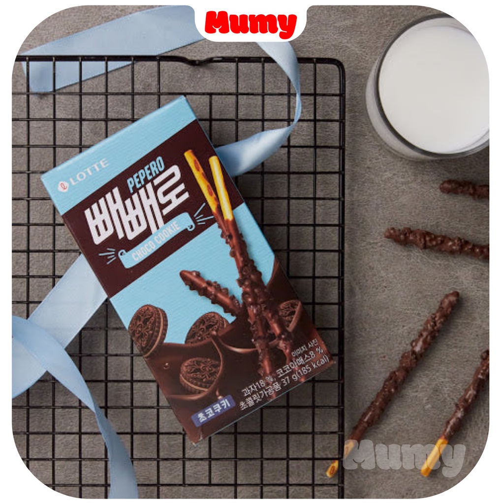 Pepero Choco Cookie Biscoito Recheado com Chocolate e Cookie Triturado ...