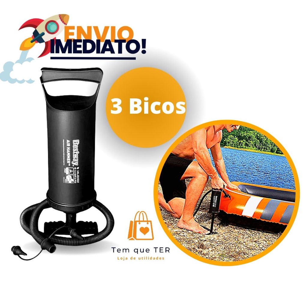 Bomba De Ar Para Inflar e Encher Colchões, Piscinas Infláveis, Boias ...
