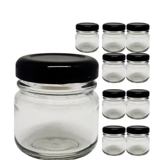 kit com 10 potes vidros pequenos 40ml para velas artesanais com tampa ...