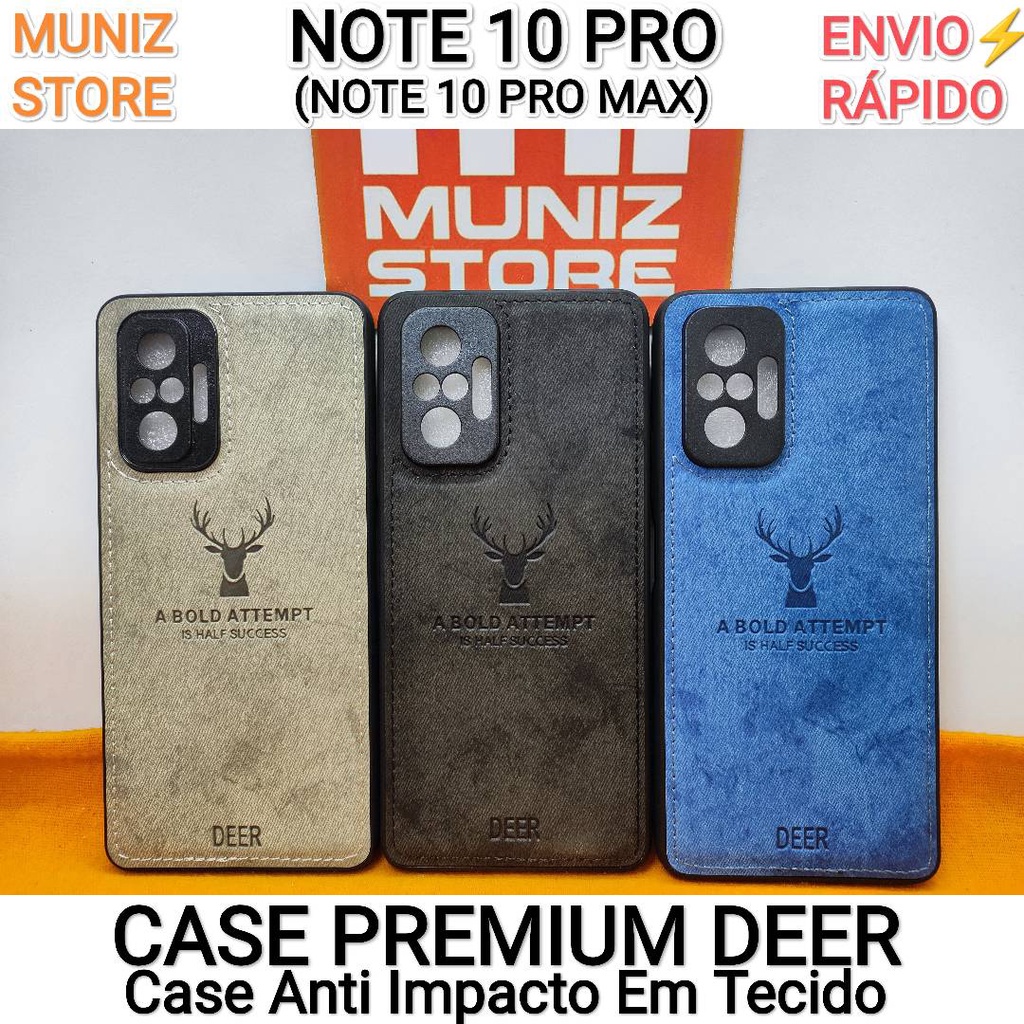 Capa Redmi Note 10 Pro/Pro Max Xiaomi Premium Deer Case Com Acabamento em Tecido Capinha Anti ...