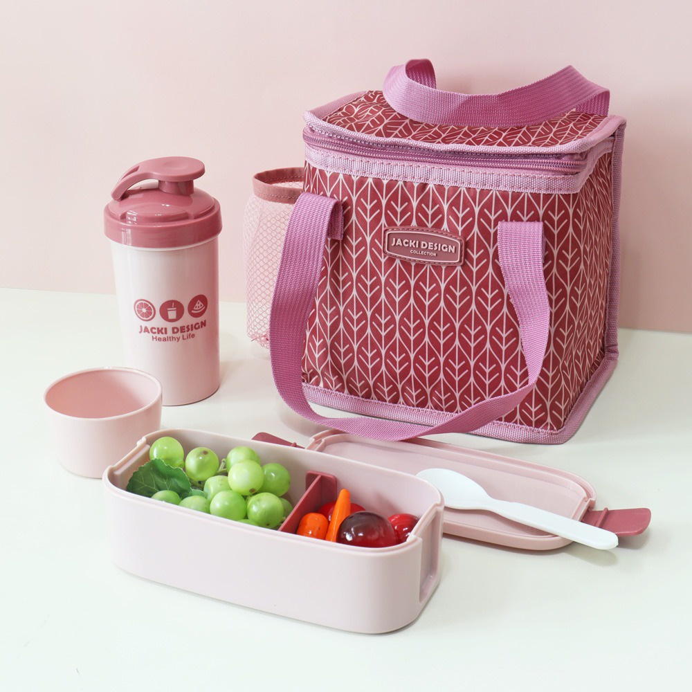 Kit Bolsa Térmica Lancheira + Marmita + Garrafa Jacki Design | Shopee ...