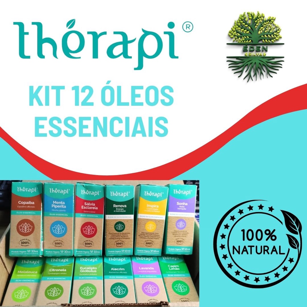 Kit de 12 óleos essenciais Thérapi 10ml | Shopee Brasil