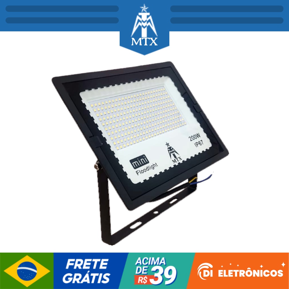 Refletor Led Holofote 200w Ip67 Bivolt Forte Luz Branco Frio 110V/220V 6500K | Shopee Brasil