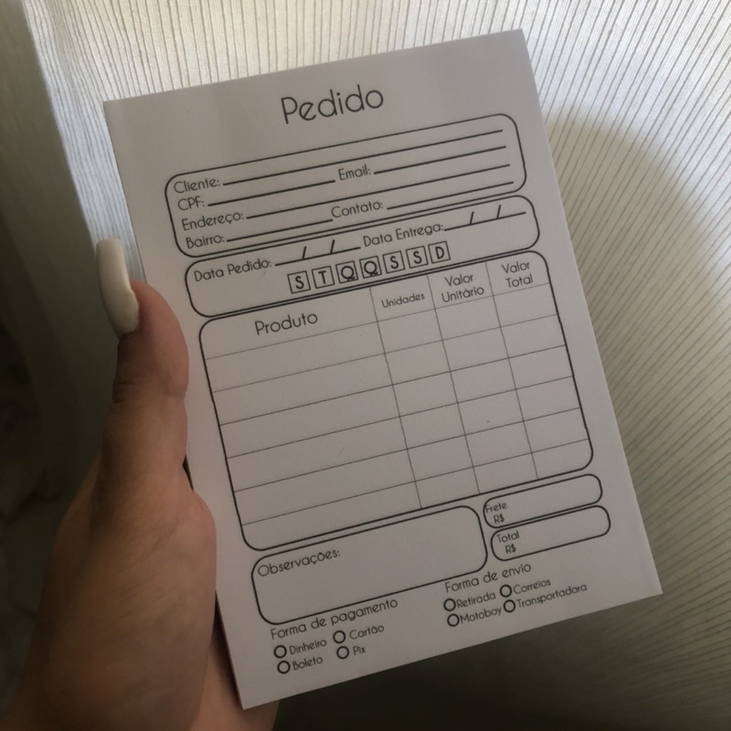 Bloco de Pedidos A6 Pronta Entrega | Shopee Brasil