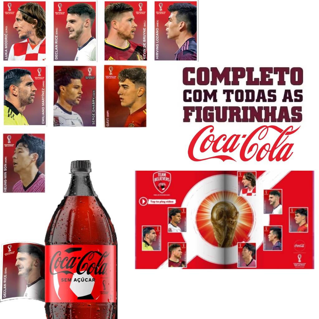 8 FIGURINHAS COCA COLA ALBUM COPA MUNDO 2022 | Shopee Brasil