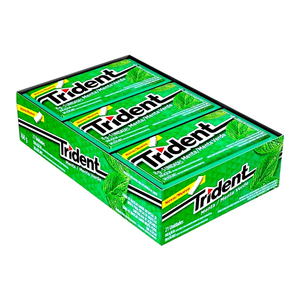 Chiclete Trident Menta MONDELEZ - 1 Caixa | Shopee Brasil