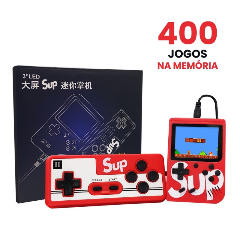 Super Mini Game Retrô Lcd 400 Jogos Portátil Av Com Controle 2 Players | Shopee Brasil