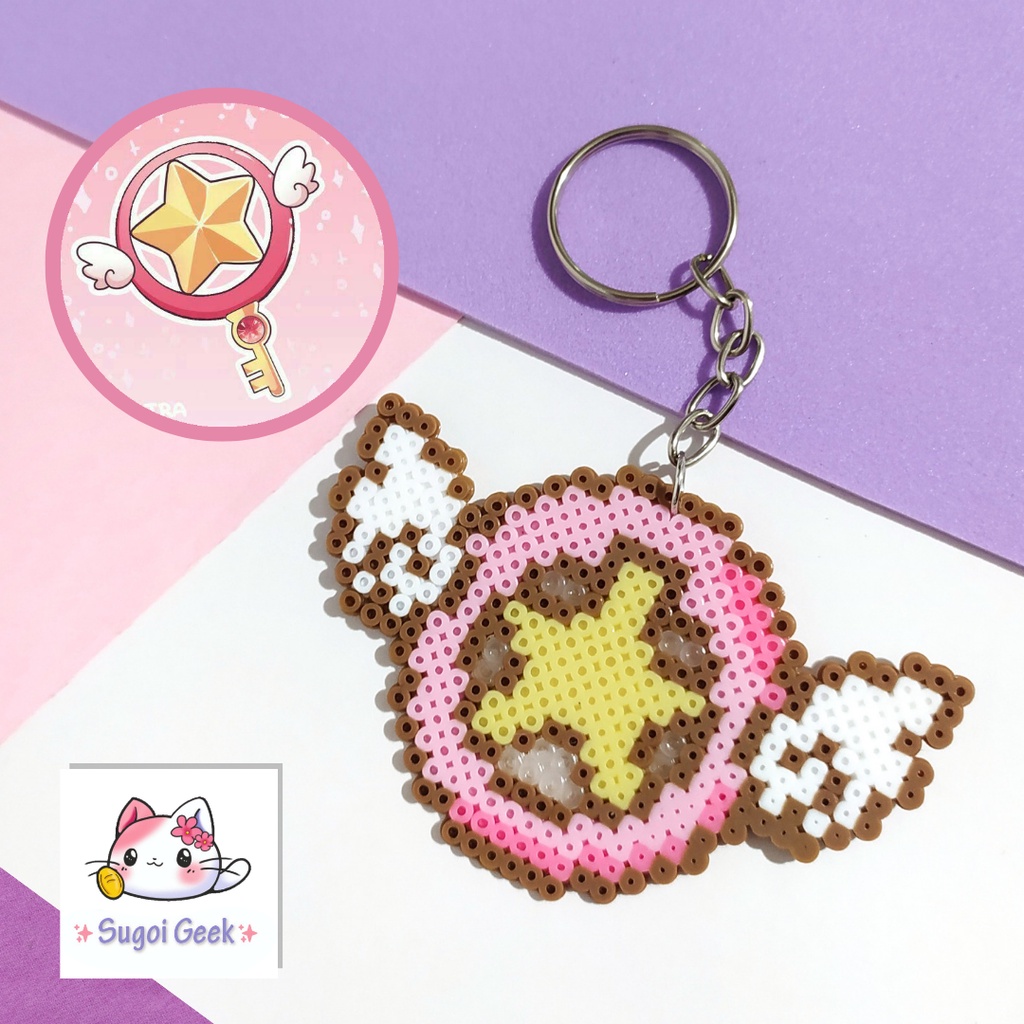 Chaveiro Sakura Card Captor Anime Hama Perler Beads | Shopee Brasil