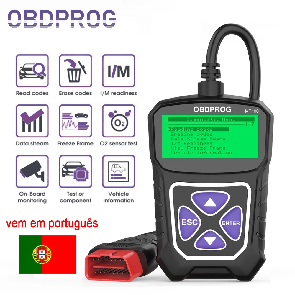OBDPROG MT100 OBD2 Scanner Code Reader Automotive Car Diagnostic Tool ...