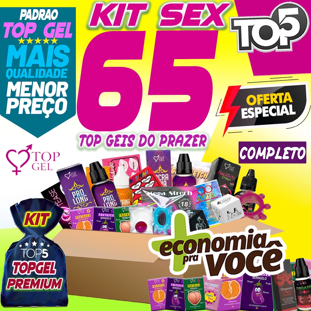 Kit Sex Shop Produtos Eróticos 52 Itens Sexy Shop Uso Pessoal Tops