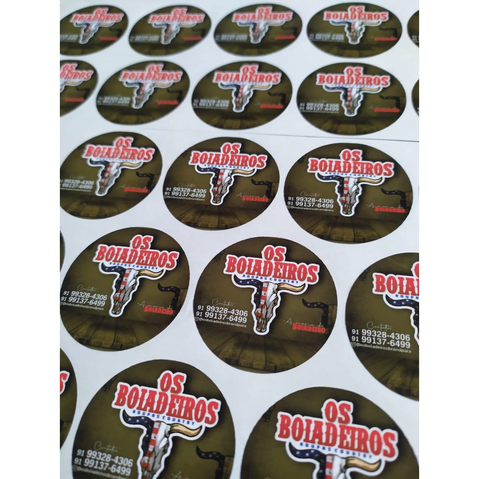 300 Adesivos Personalizados 4x4cm Com Recorte | Shopee Brasil