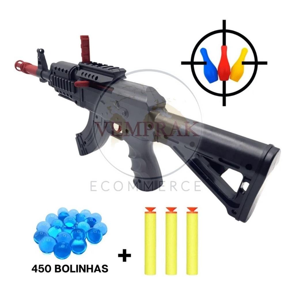 Arma De Brinquedo 44cm Lanca Dardo E Bolinhas De Gel | Shopee Brasil